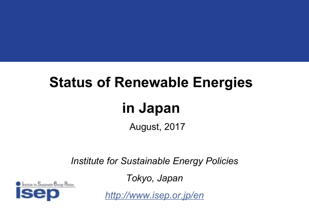 Status of Renewable Energies in Japan | Institute for Sustainable ...